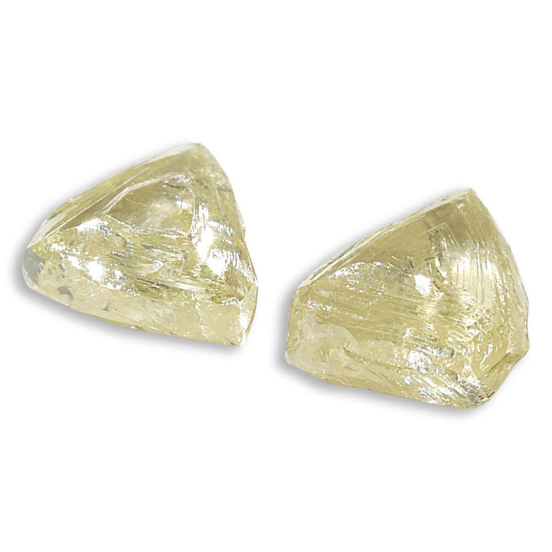The 0.59 Carat Fancy Yellow Triangular Rough Diamond Pair - Etsy