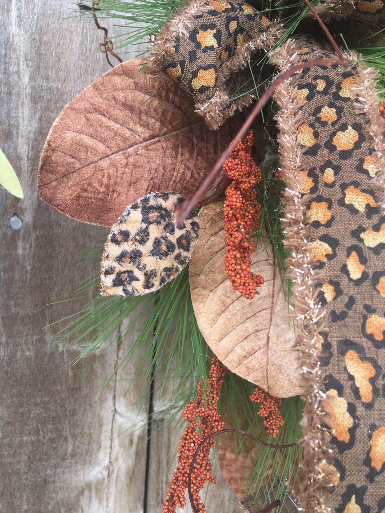 Leopard Pumpkin Fall Wreath for Front Door Leopard Fall - Etsy