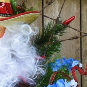Texas Santa Centerpiece, Christmas Santa Tabletop Decor, Texas Santa ...