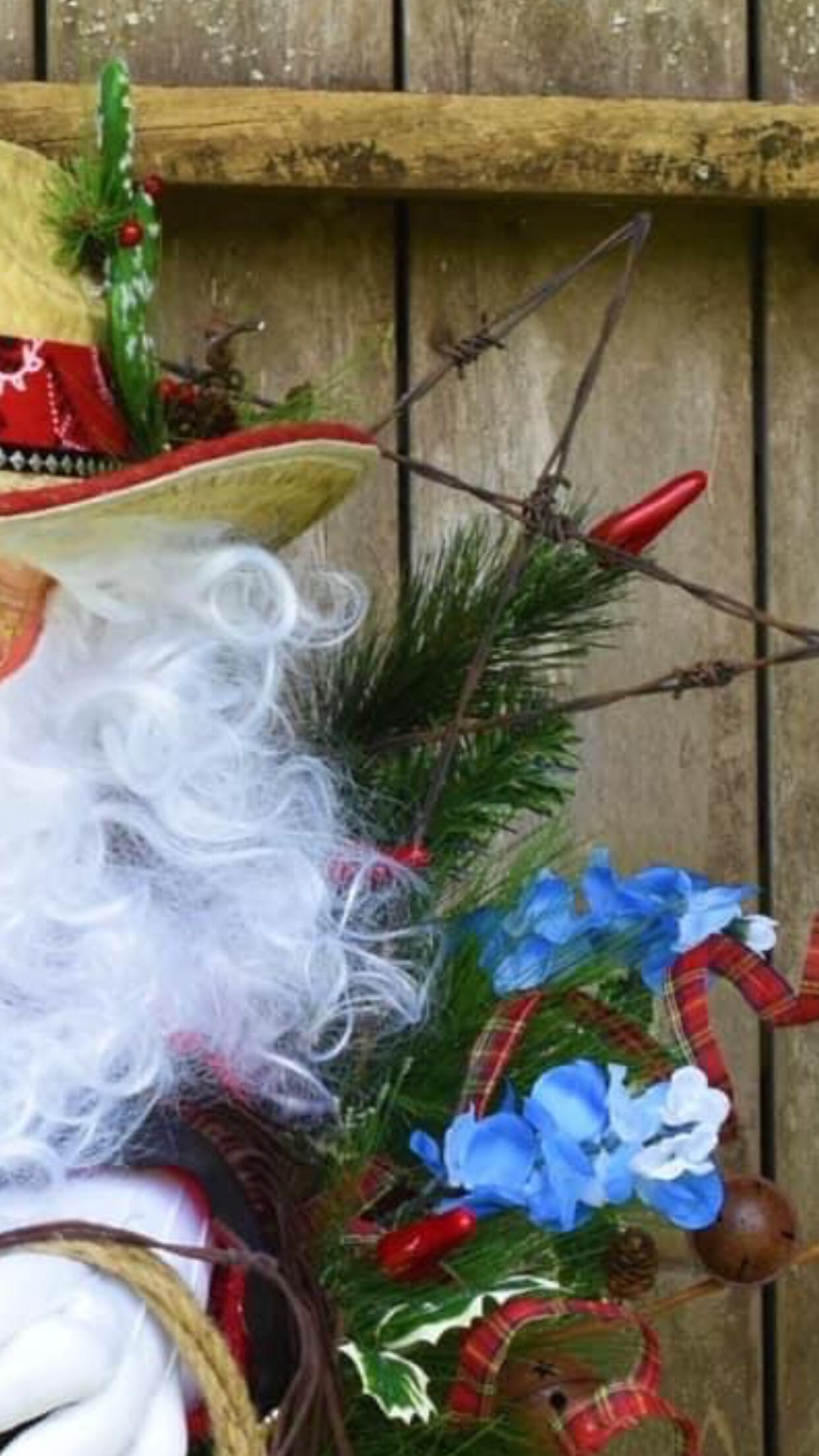 Texas Santa Centerpiece, Christmas Santa Tabletop Decor, Texas Santa ...