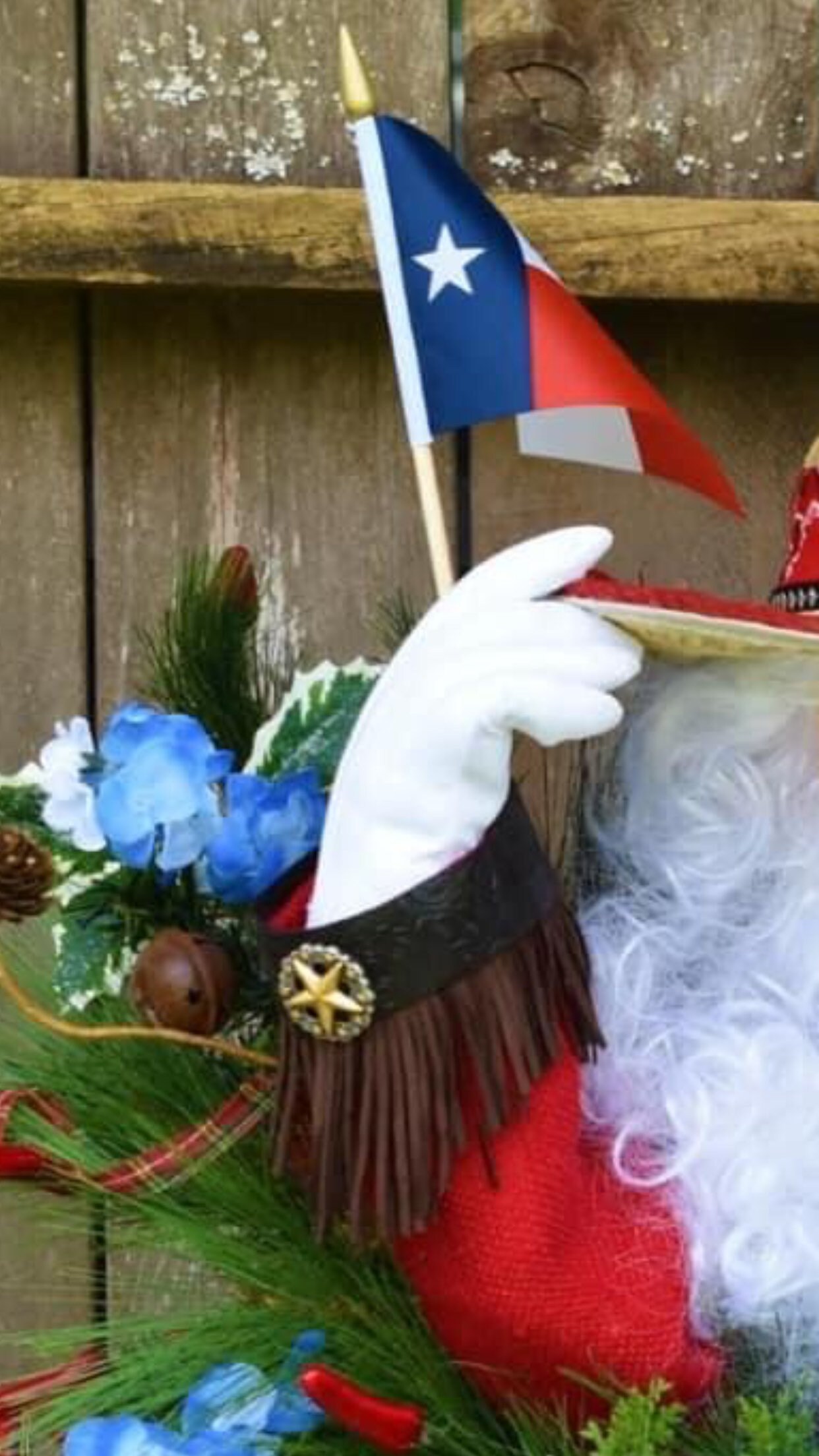 Texas Santa Centerpiece, Christmas Santa Tabletop Decor, Texas Santa ...