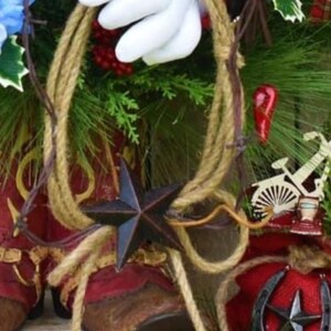 Texas Santa Centerpiece, Christmas Santa Tabletop Decor, Texas Santa ...