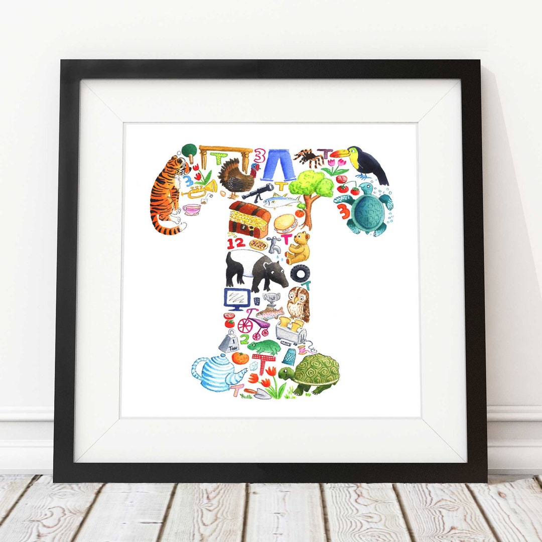 Letter T Print, Nursery Decor, Nursery Art, Abc Print, New Baby Gift ...