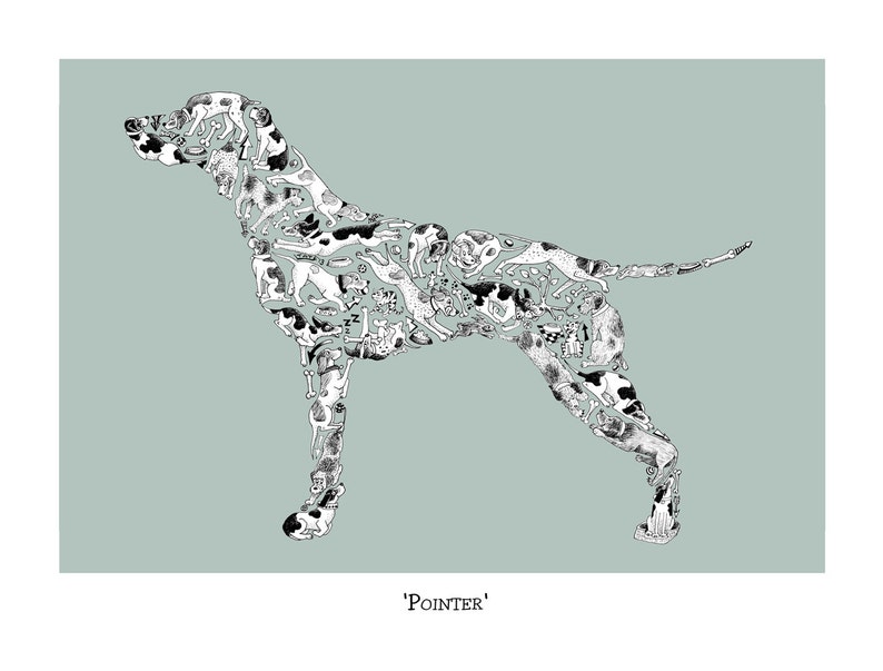 Pointer Print, Home Decor, Wall Art, Dog Walker Gift, Dog Breeds ...