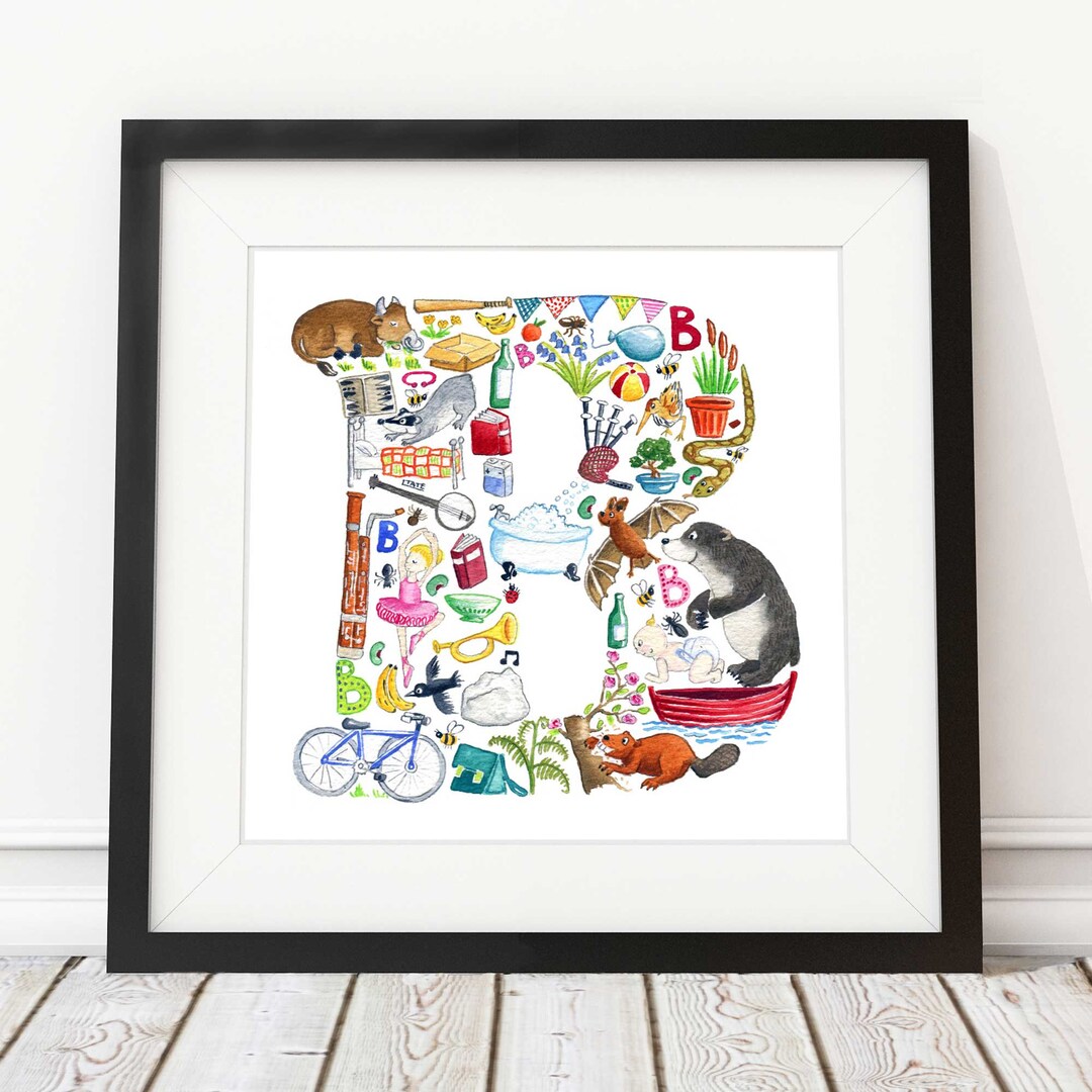 Letter B Print, Nursery Decor, Nursery Art, Abc Print, New Baby Gift ...