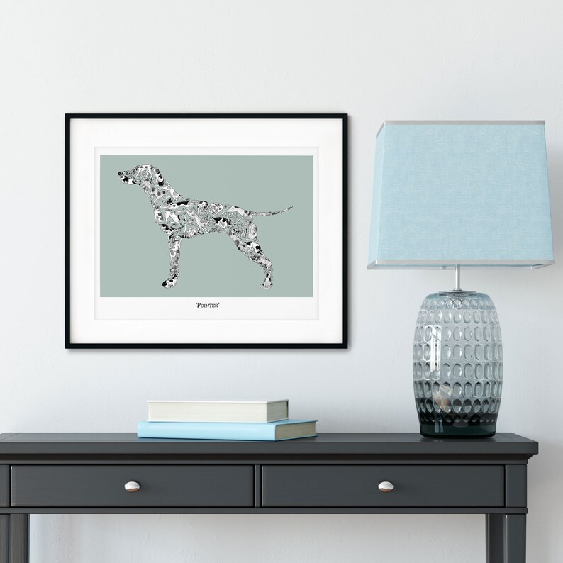 Pointer Print, Home Decor, Wall Art, Dog Walker Gift, Dog Breeds ...