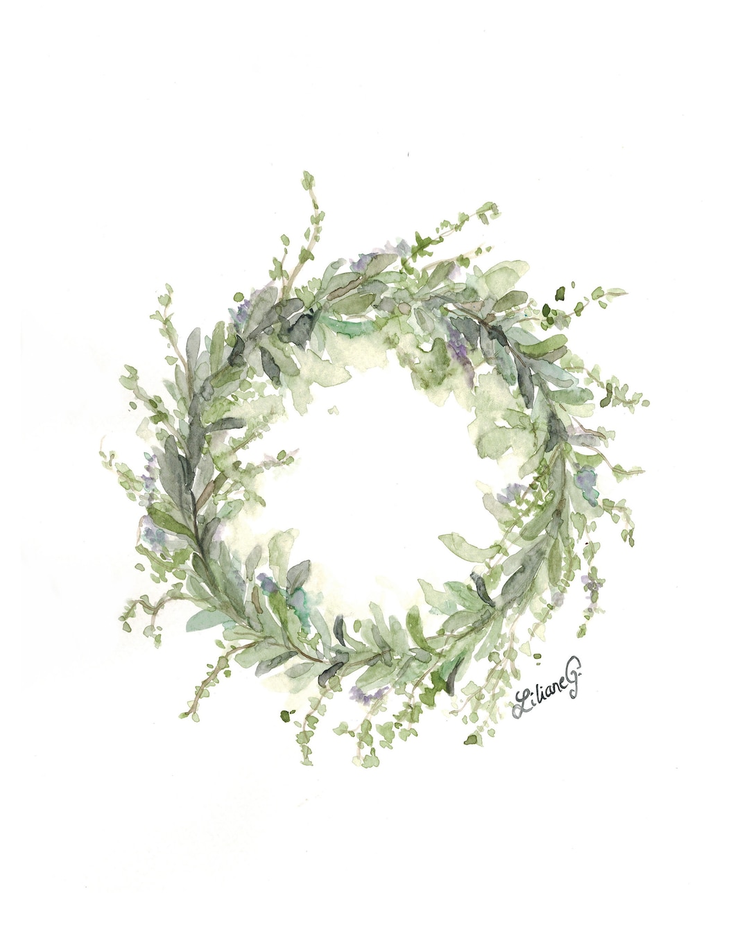 Lavender Wreath (print) - Etsy