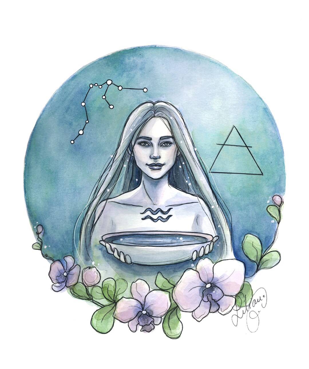 Aquarius Verseau (print) - Etsy