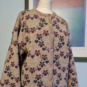 Vintage Cosy Woolen Cardigan Oatmeal British Wool Naturally Cottage ...