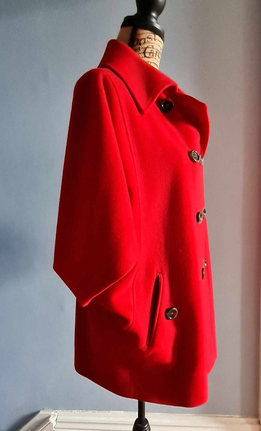 Immaculate Red Batwing Jacket/uk 10 US 6/ Made in England/ Wool ...