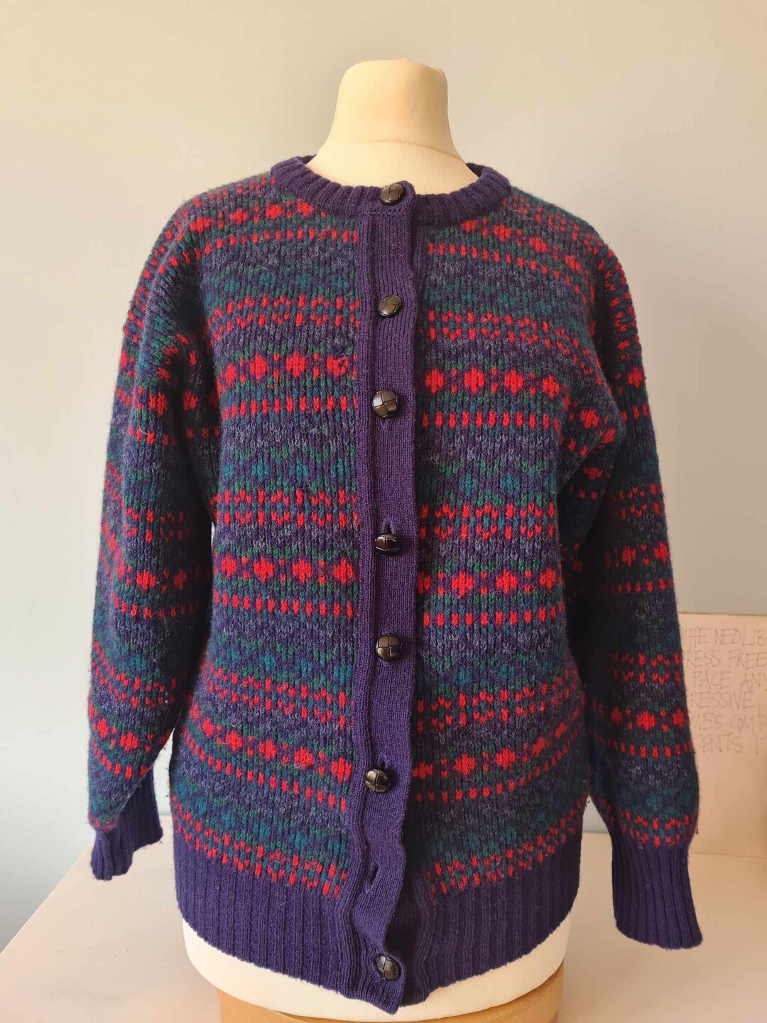 Vintage 1970s Cottagecore Cardigan Cozy Knit Pure Wool Made in UK S-M ...