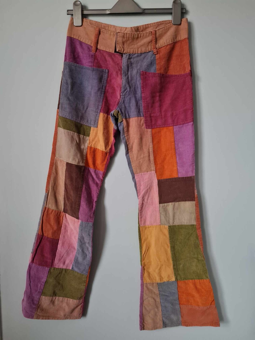 Fab Vintage 90s Boho Dream Patchwork Cord Bell Bottoms by Uttam London ...