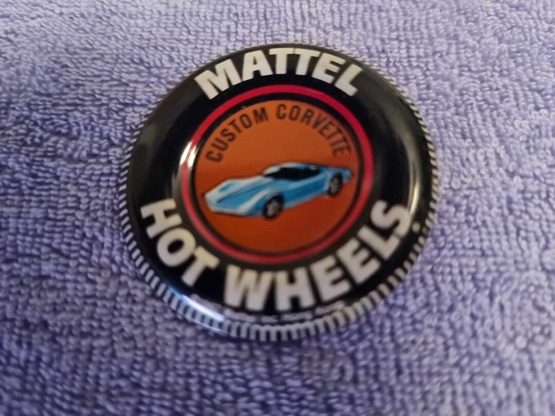 Vintage 1967 Mattel Hot Wheels Tin Badge, Custom Blue Corvette - Etsy