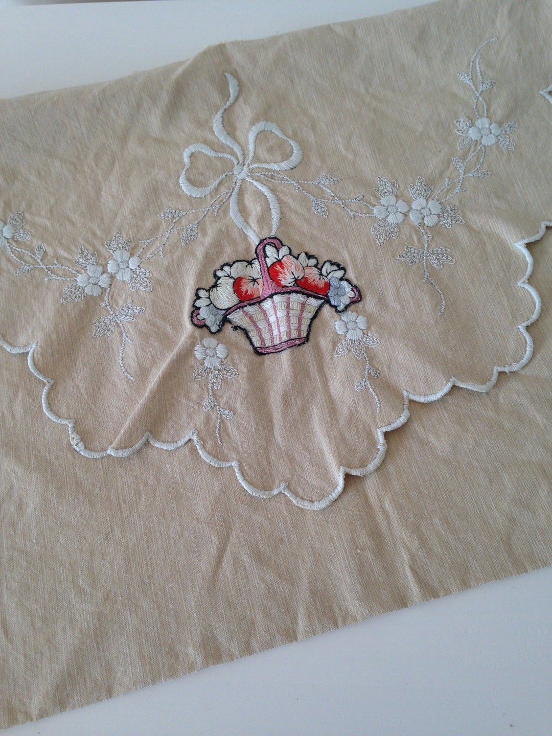 Antique 1920s Embroidered Nightwear Case, Linen Pyjama Case Art Nouveau ...