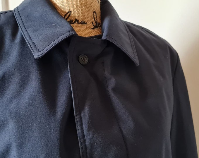 Pristine Vintage 1960s Gents Blue Terylene Cotton Showerproof Raincoat ...