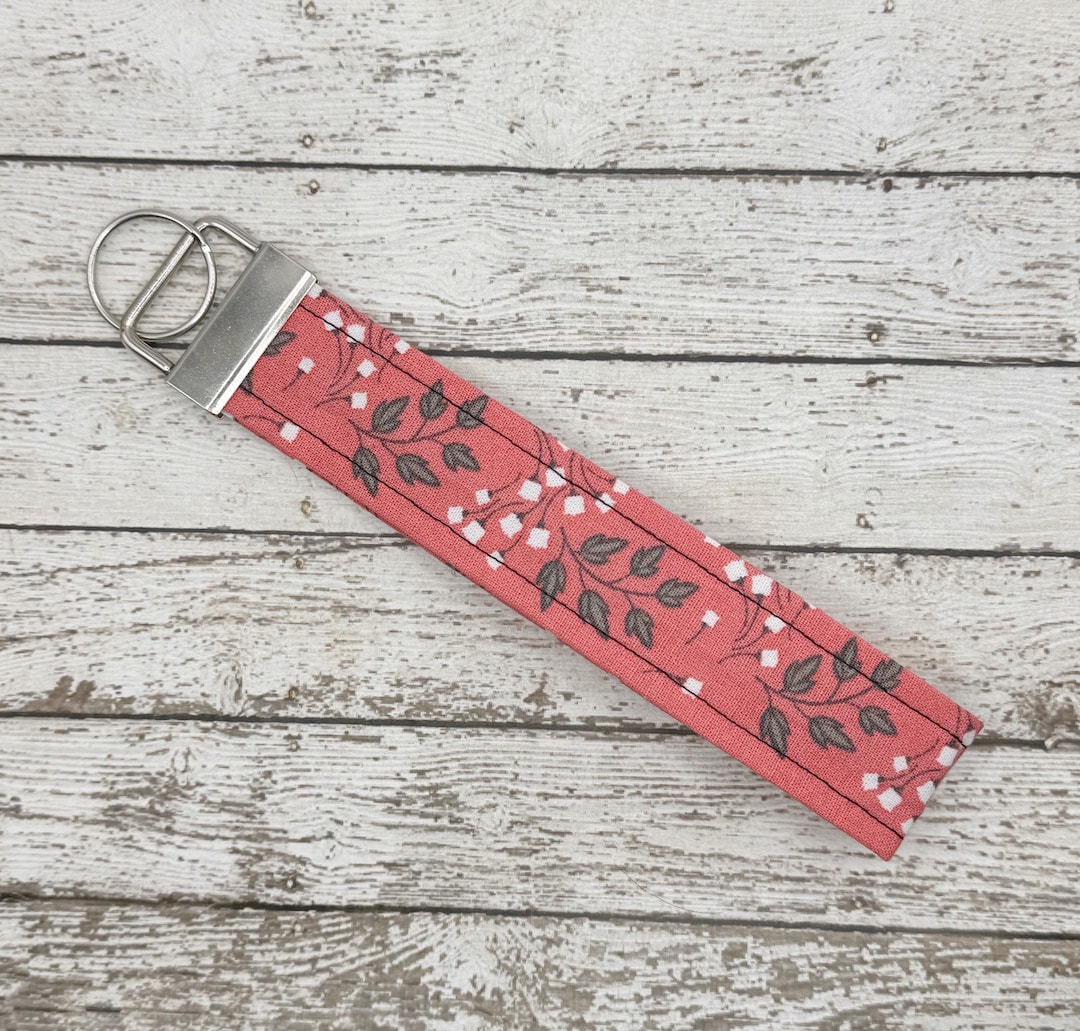 Floral Keychain , Wristlet Keychain, Fabric Key Chain, Sewn Keychain ...