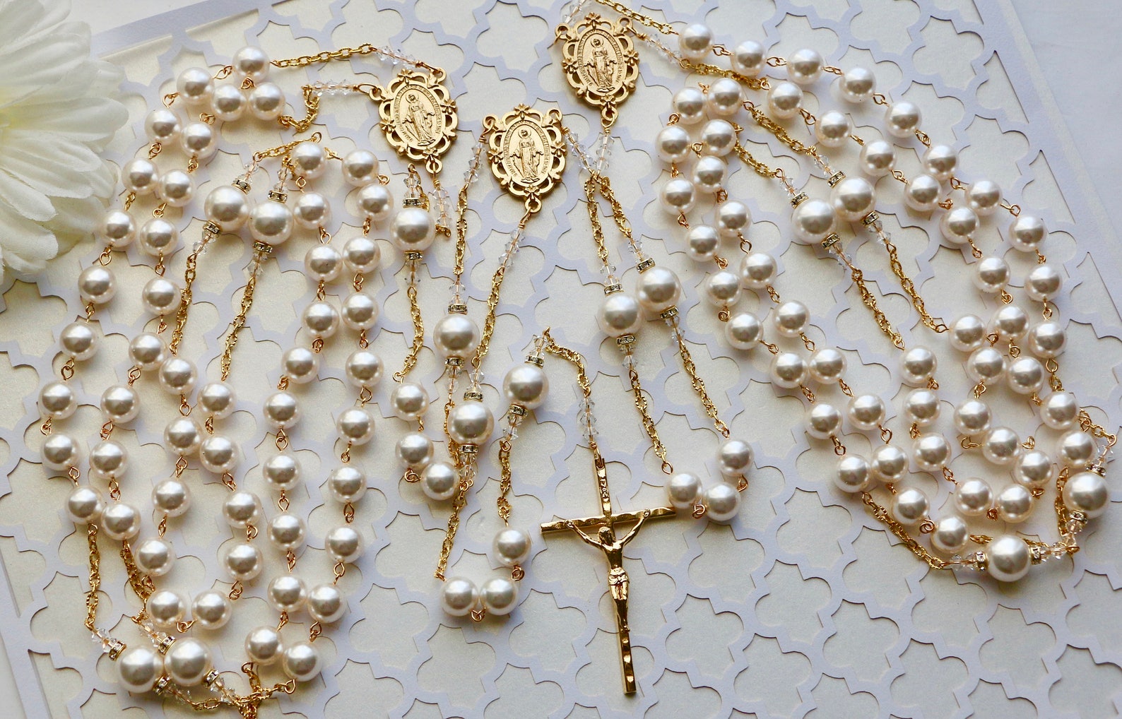 Swarovski Crystal Pearl Wedding Lasso in Gold - Etsy