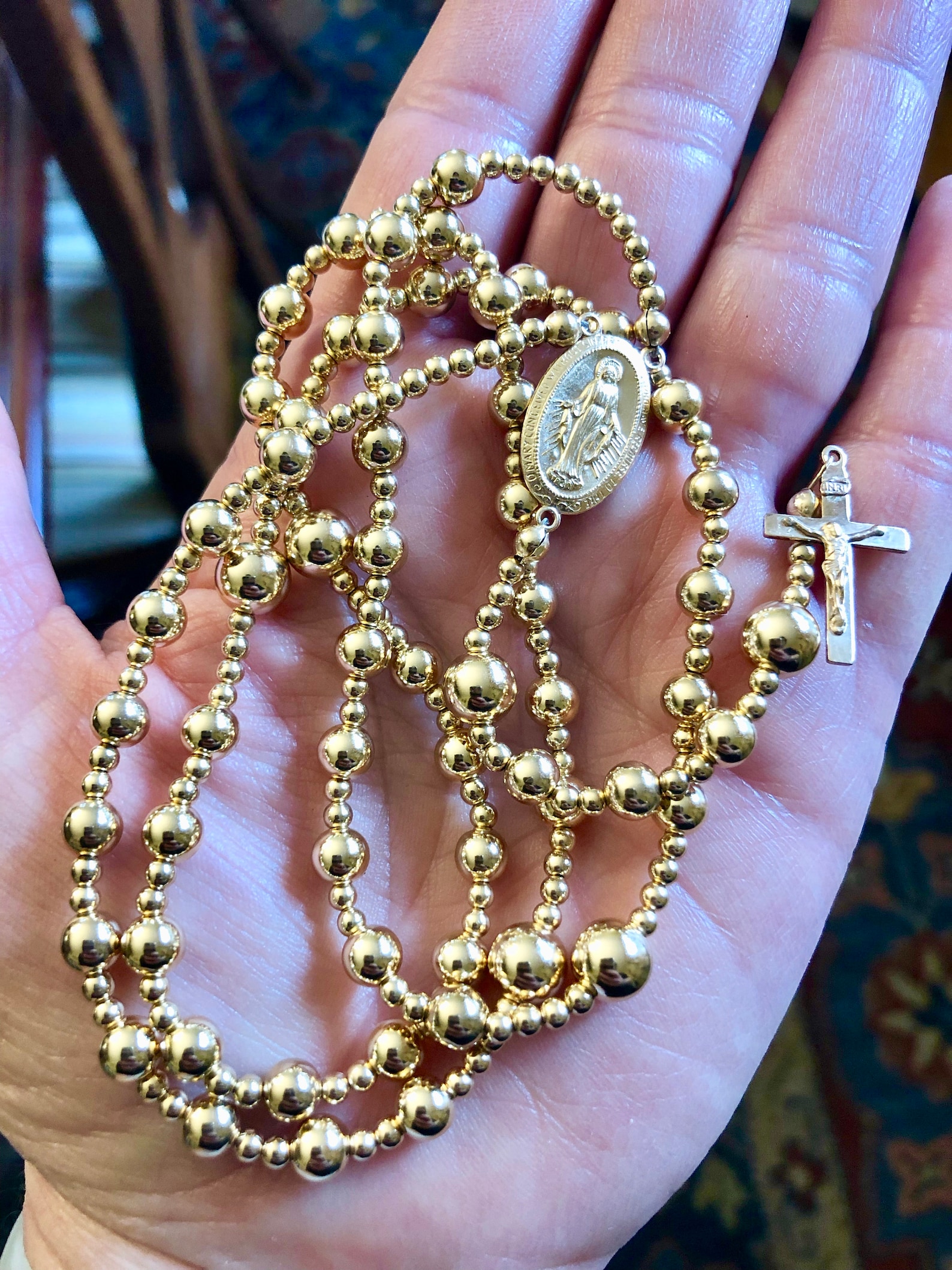 14k Gold Filled Catholic Rosary | Etsy