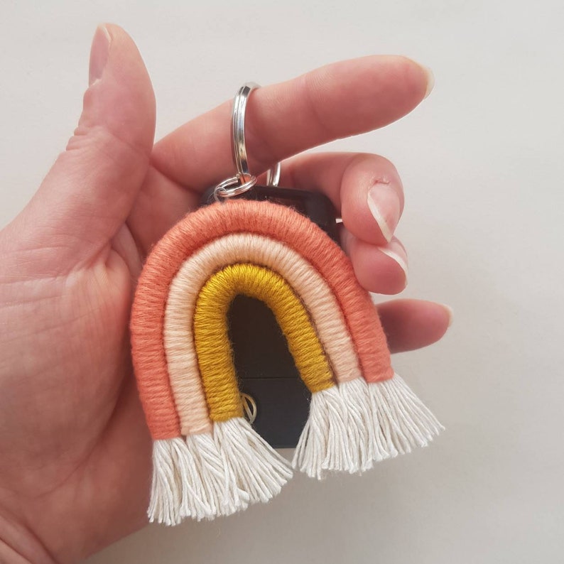 Macrame Rainbow Keyring 12 Colours - Etsy