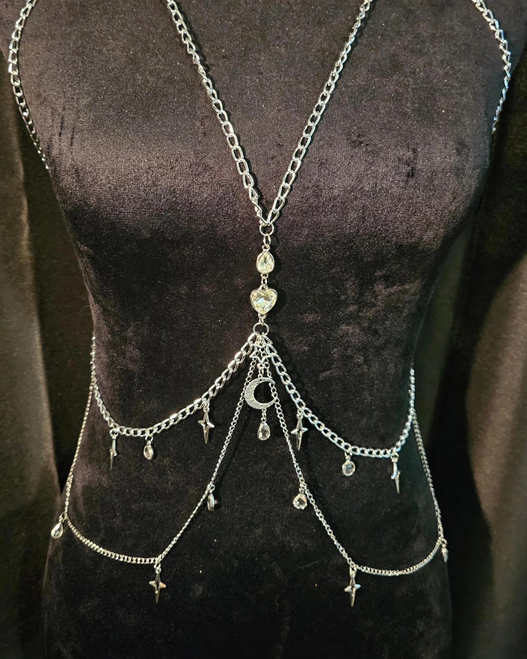 Moons Glowing Bodychain Body Jewelry Harness Choker Necklace Pendant ...