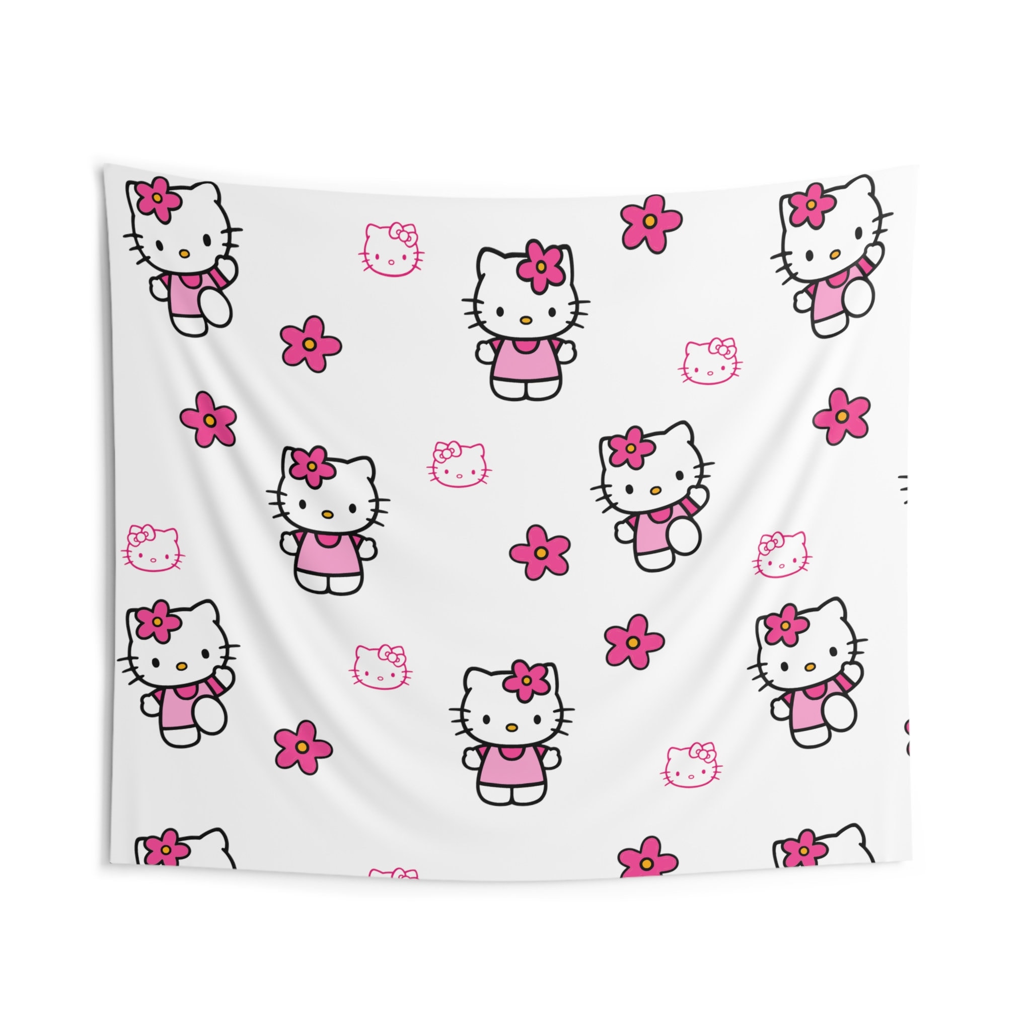 Hello Kitty Indoor Wall Tapestries, Sanrio Flag, Cute Kawaii Pastel ...