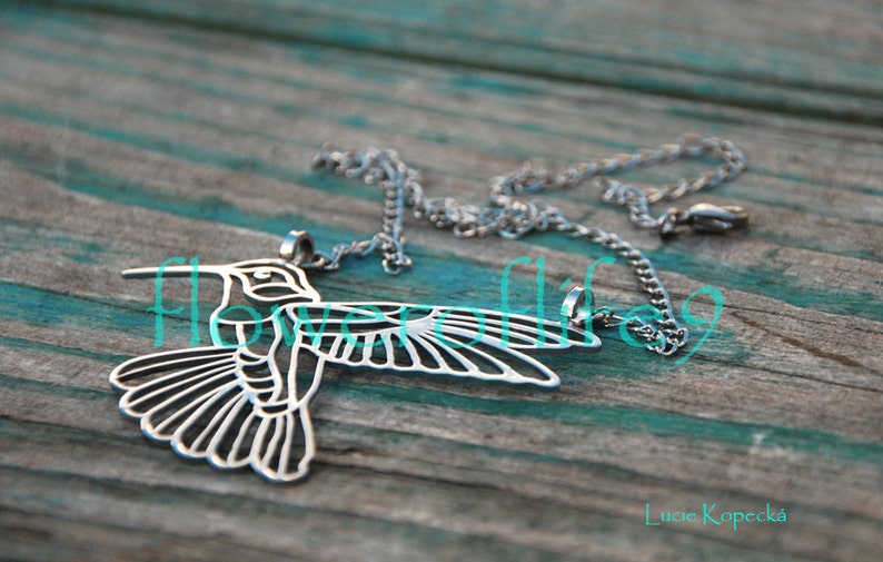 Hummingbird Pendant With Chain - Stainless Steel - Etsy
