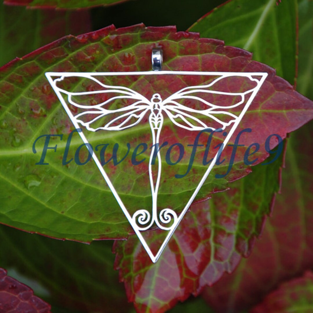 Dragonfly in Triangle Pendant (1 3/4 X 1 3/4 Inch) - Stainless Steel - Etsy