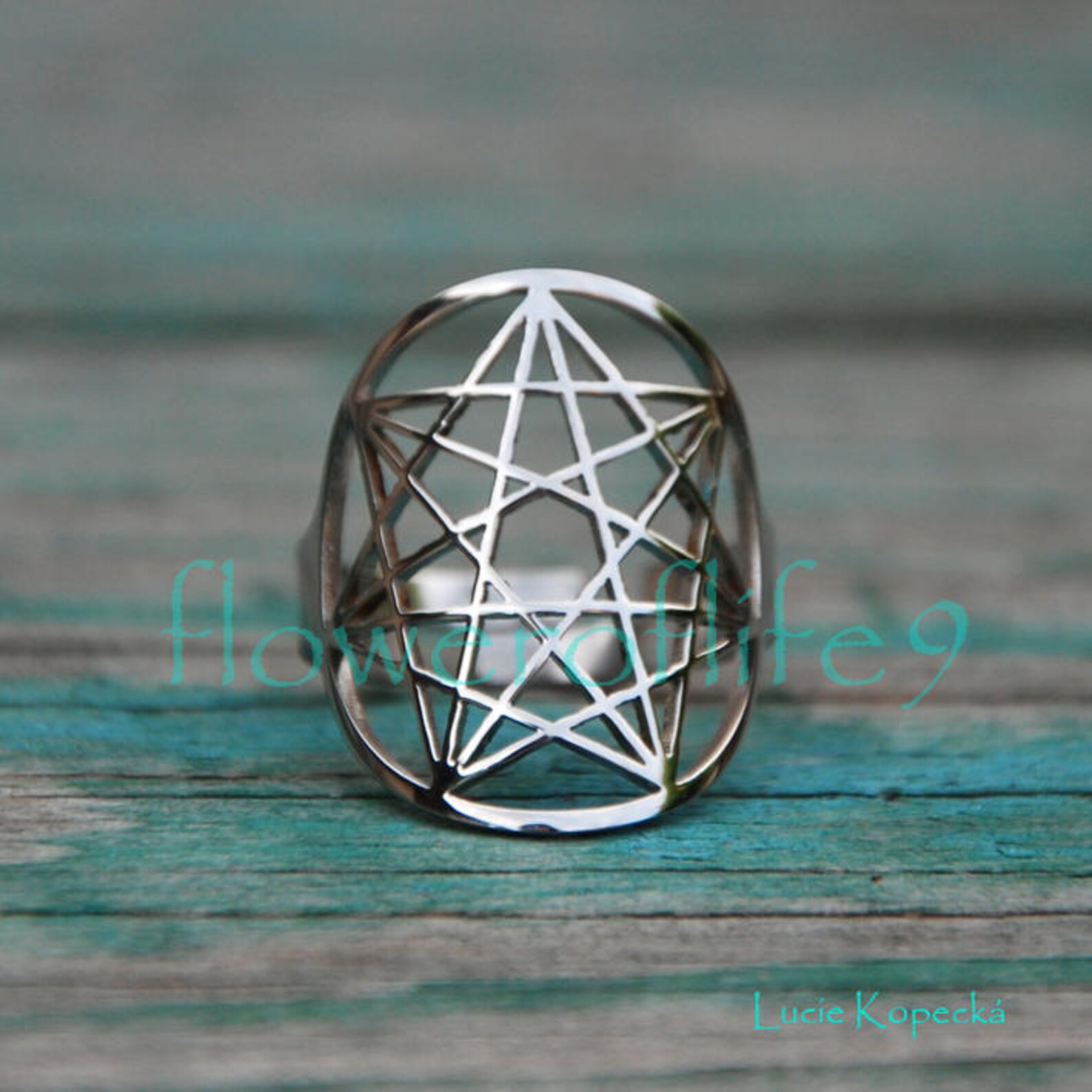 Heptagram Ring - Stainless Steel - Etsy