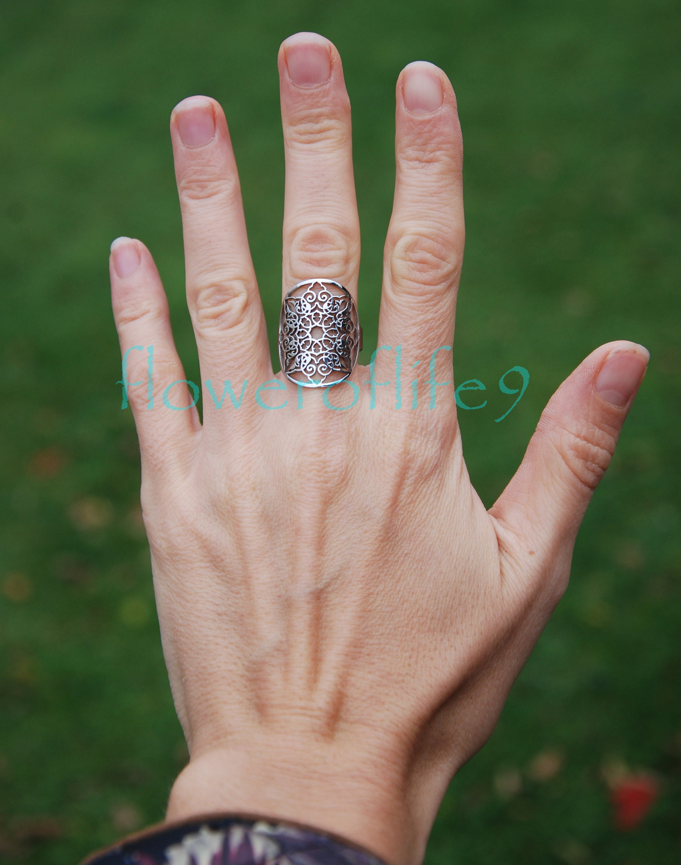 Mandala Healing Ring Stainless Steel | Etsy