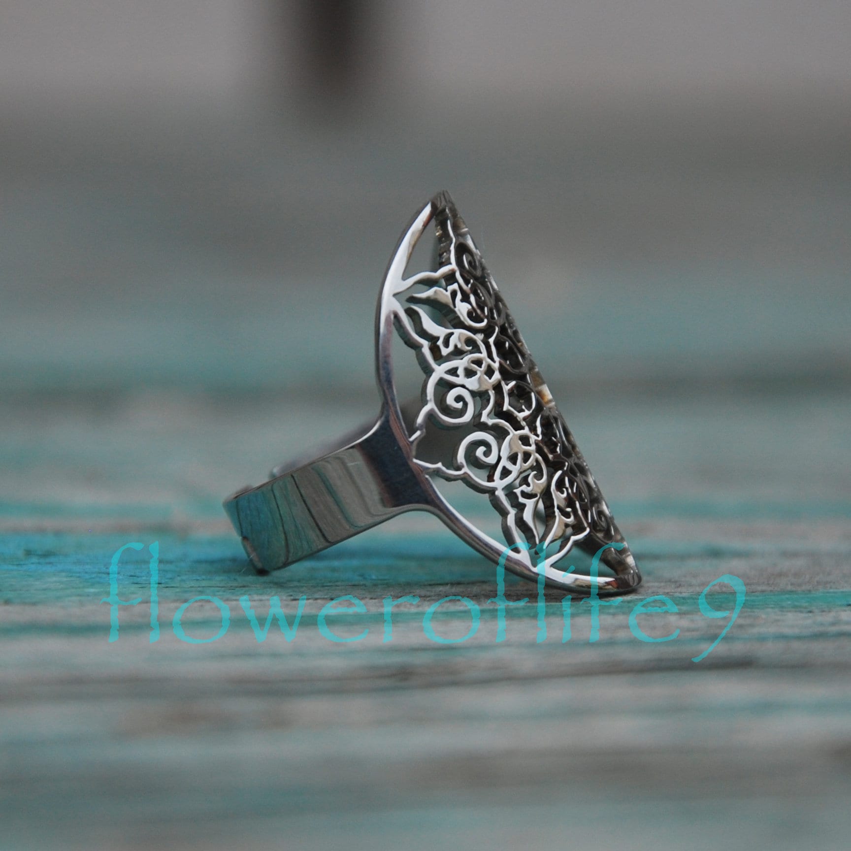 Mandala Healing Ring Stainless Steel | Etsy