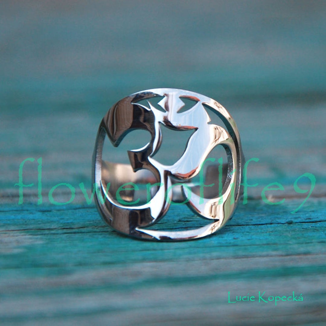 Symbol of OM Ring II - Stainless Steel - Etsy