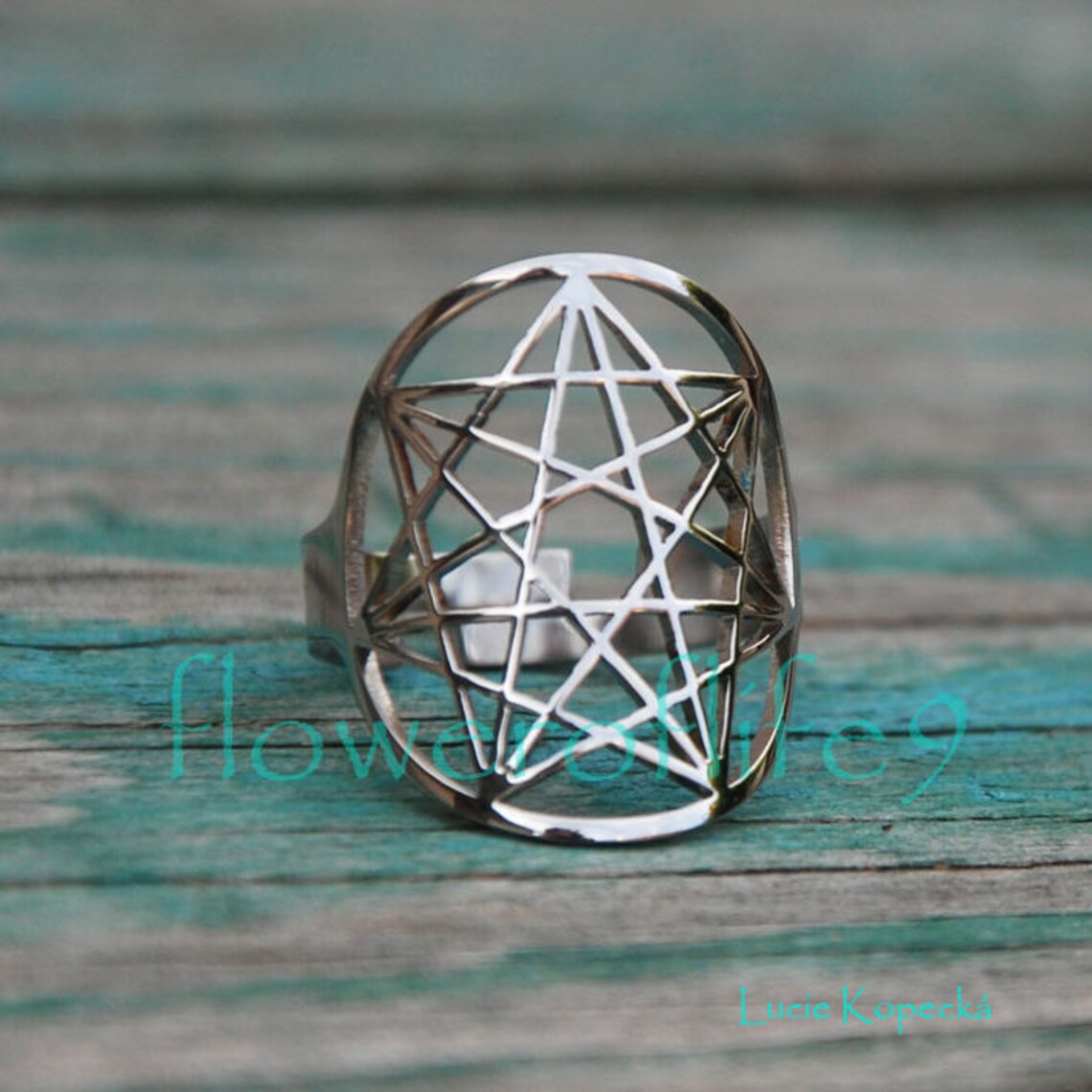 Heptagram Ring - Stainless Steel - Etsy