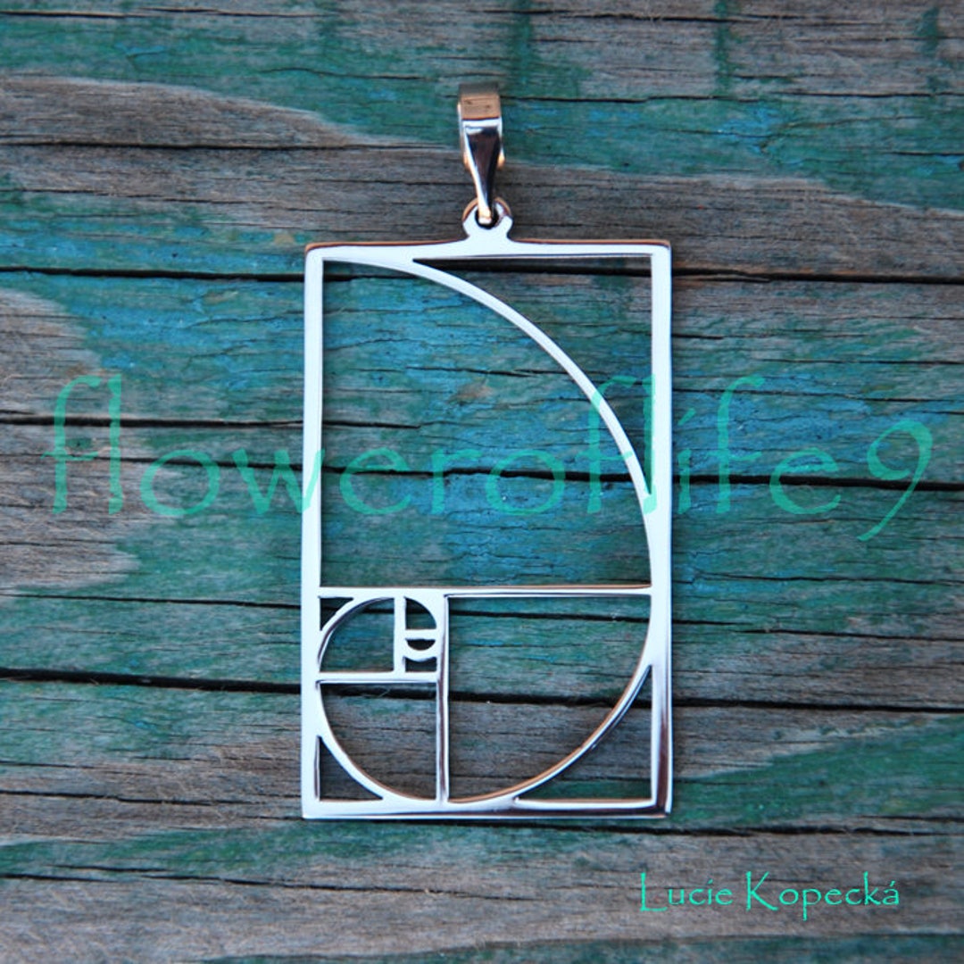 Fibonacci Golden Ratio Pendant II 40x25 Mm (1 9/16 X 1 Inch ...