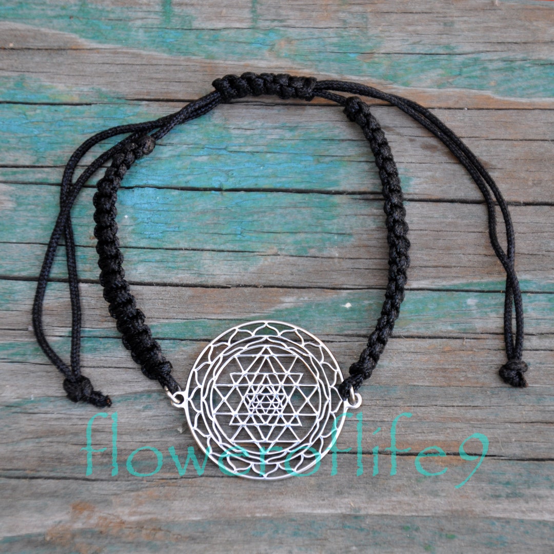 Sri Yantra Bracelet With a String - Stainless Steel - Etsy