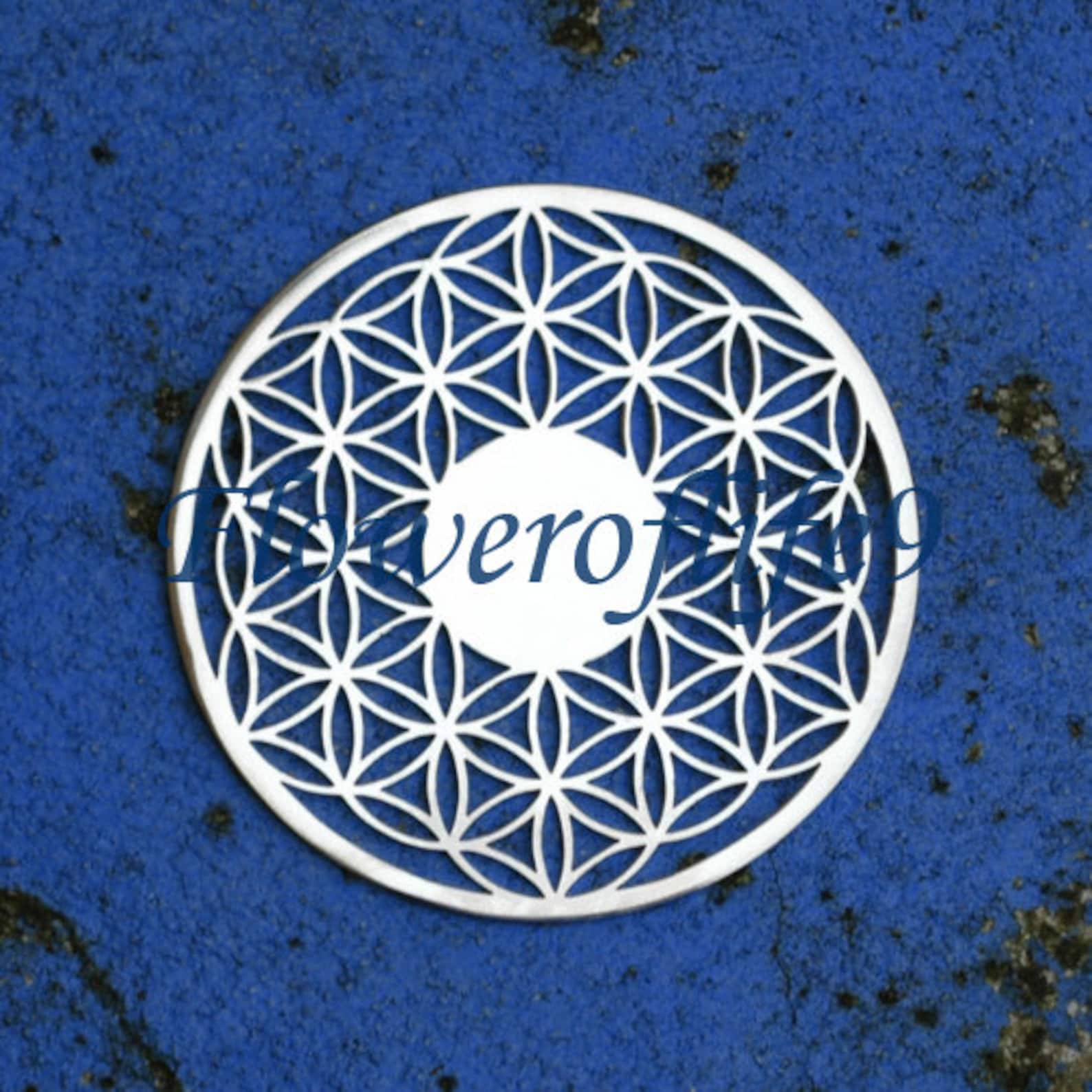 Flower of Life II Carafe or Water Bottle Coaster 60mm 2 1/4 Stainless ...