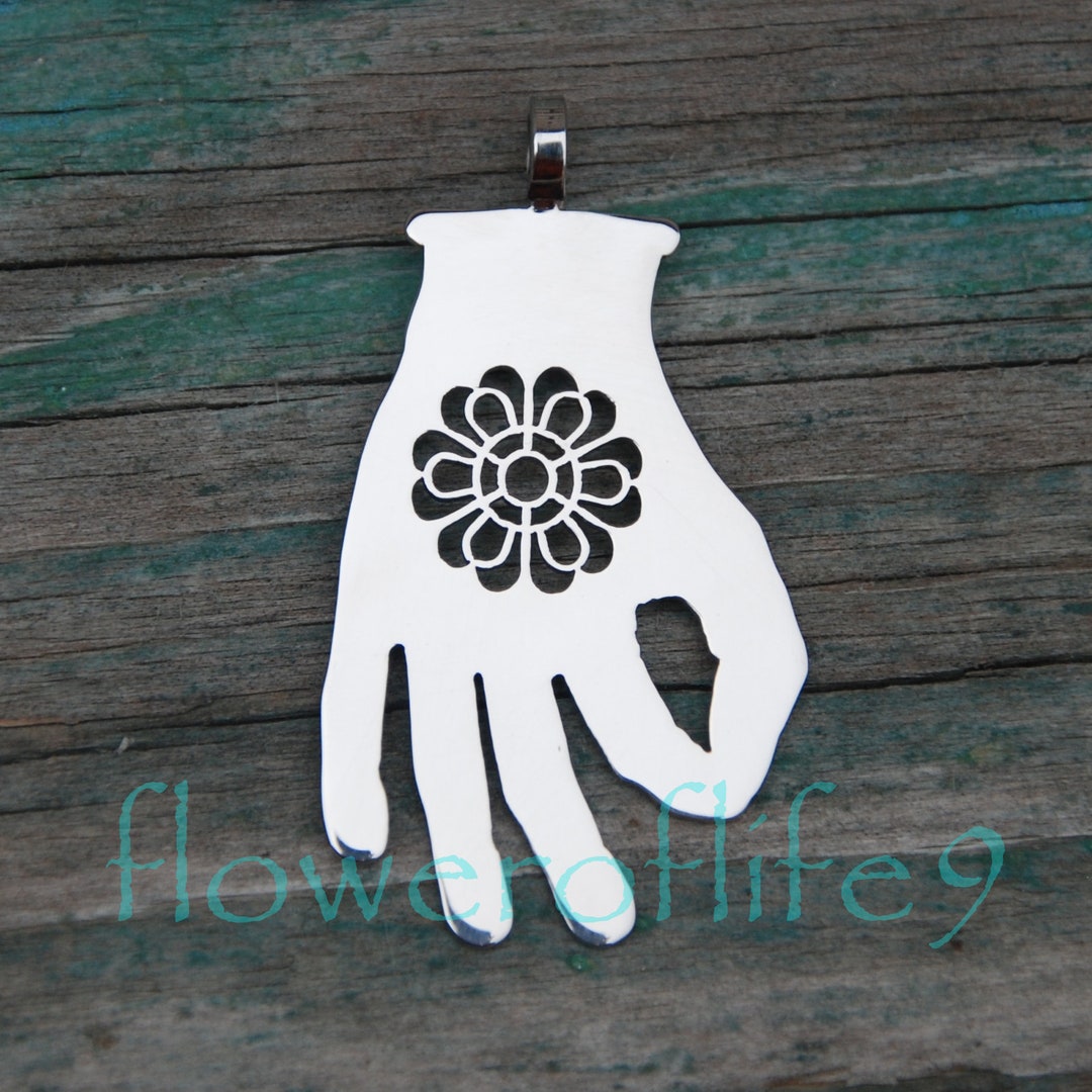 Left Hand Mudra Pendant - Stainless Steel - Etsy