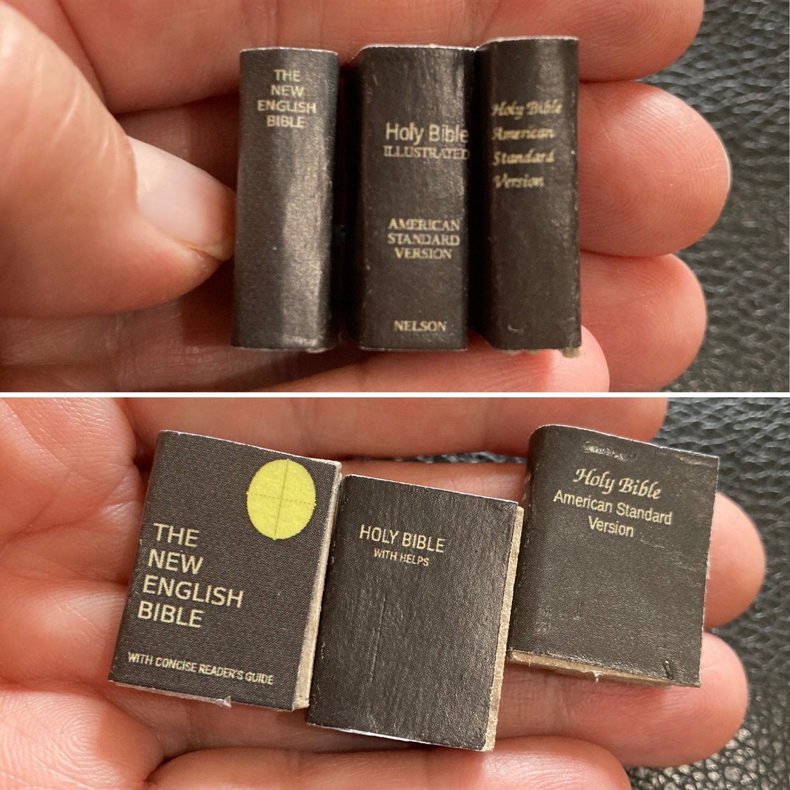 Lot of Miniature Bibles 1:12 Scale Tiny One Inch Tall Library | Etsy