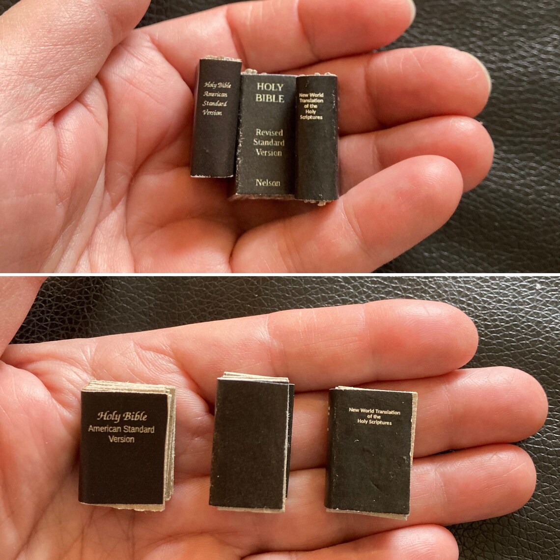 Lot of Miniature Bibles 1:12 Scale Tiny One Inch Tall Library | Etsy