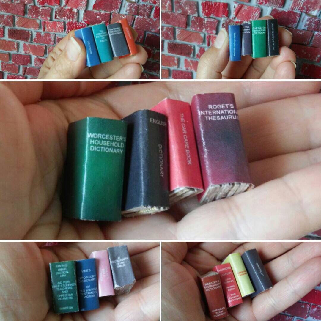 Lot 1:12 Scale Dictionary Tiny One Inch Tall Library Dollhouse Books ...