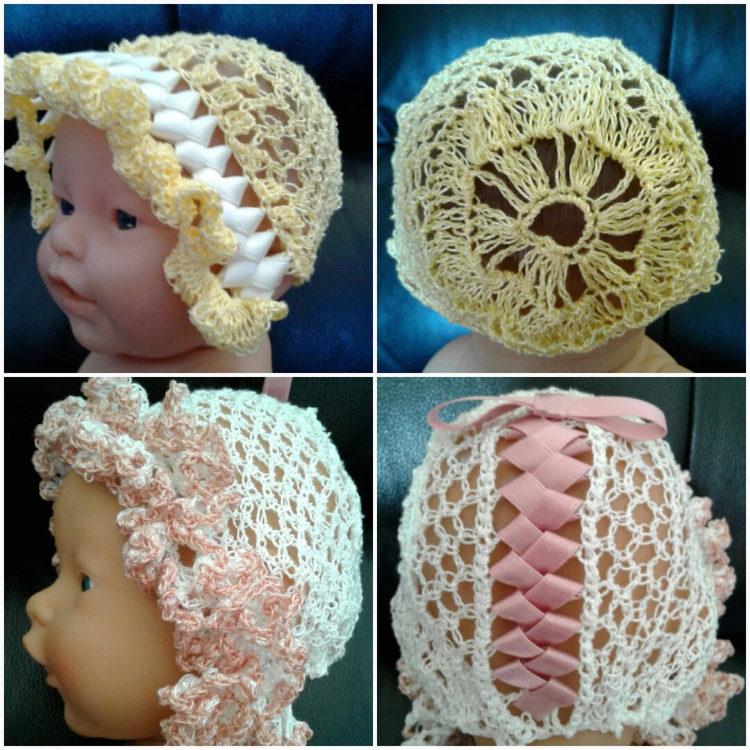 PDF File 102 Baby Doll Crochet Bonnet Pattern Shirl-a-lee Doll Bonnets ...