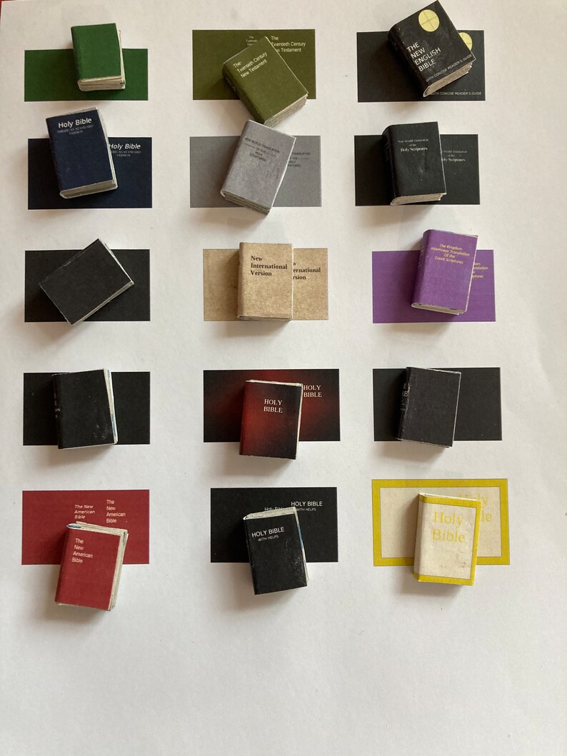 Pattern Miniature Bibles 1:12 Scale Book Printable DIY Covers Template ...