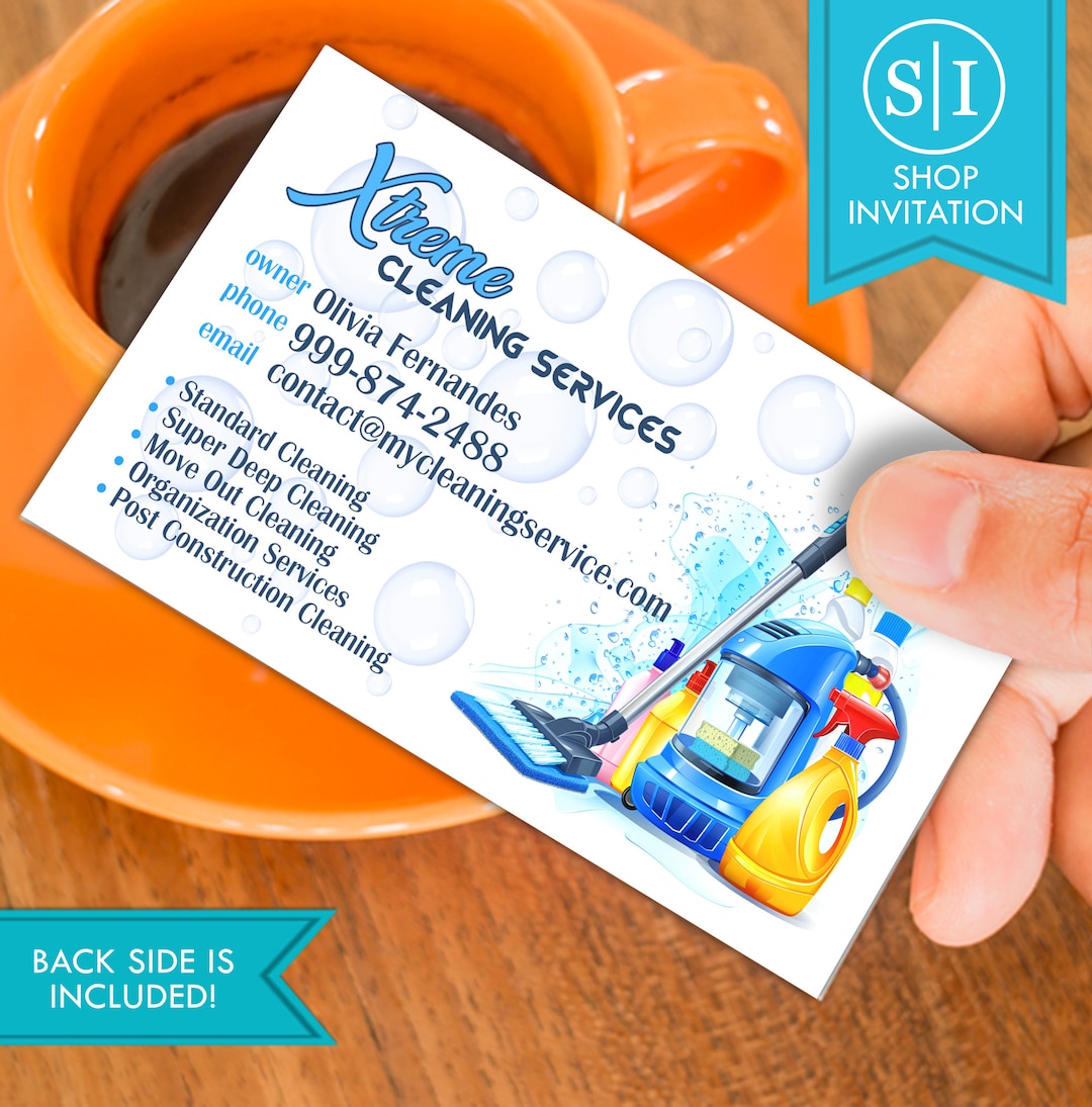 Cleaning Services Business Card | House Maids Sparkling Clean | Digital ...