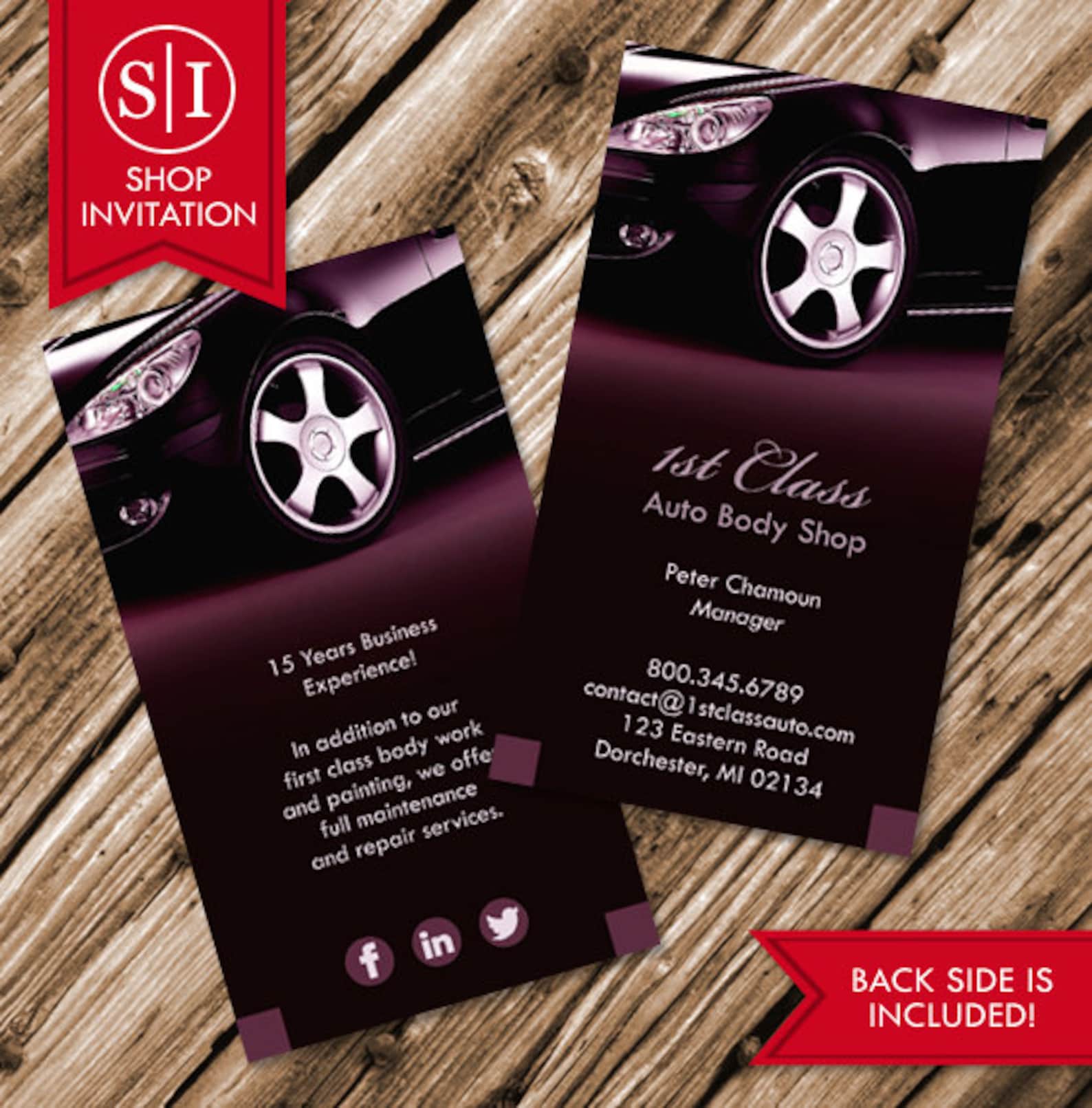 Auto Body Shop Detailing Business Card DIGITAL ONLY - Etsy