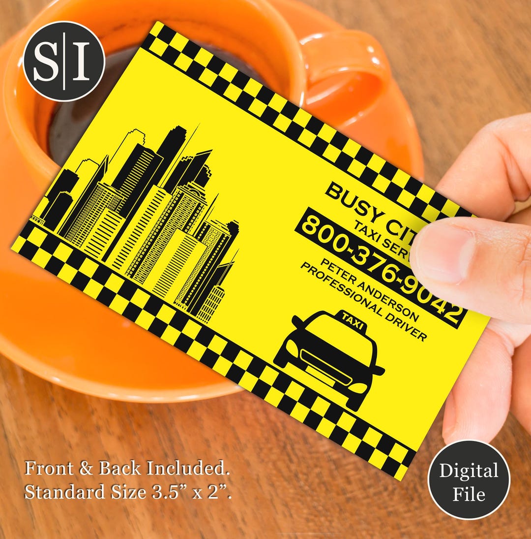 Taxi Driver Business Card | Chauffeur, Cab Service, Private Driver Card ...
