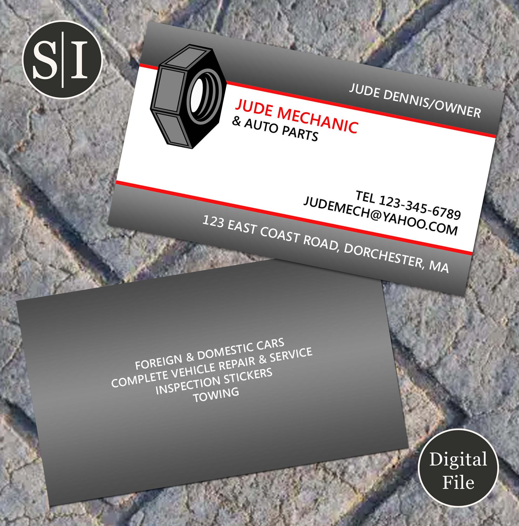 Auto Repair Business Card | Mechanic, Car Service, Auto Shop, Mobile ...