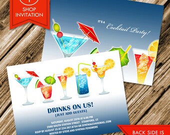 Cocktail Party Invitation Stock the Bar Invitation Booze - Etsy