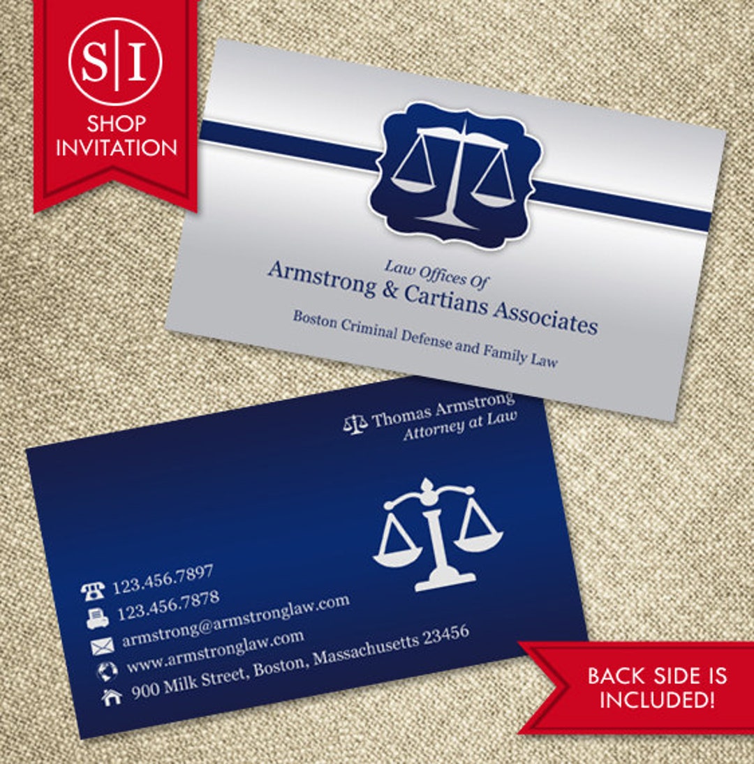 Custom Law Scale Business Card Lawyer Attorney Immigration Digital ...