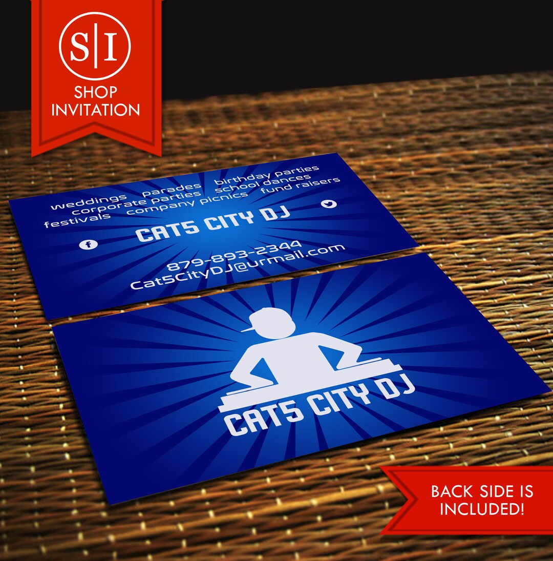 DJ Disc Jockey Business Card | Music Nightclub Party Event Dancing ...