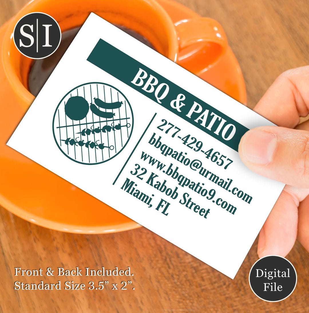 BBQ Business Card | Barbecue Restaurant, Smokehouse, Grill Master, Food ...