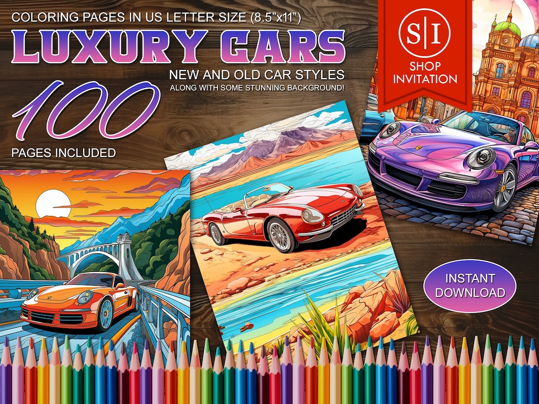 100 Car Coloring Pages Luxury Sports New and Old Classic Convertible ...